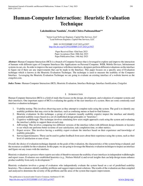 Pdf Human Computer Interaction Heuristic Evaluation Technique