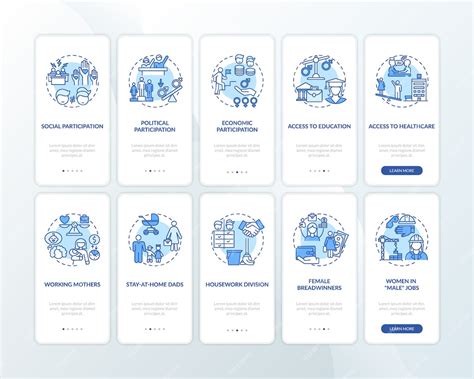 Premium Vector Gender Issues Onboarding Mobile App Page Screen With Concepts Set
