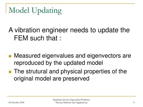 Ppt Quadratic Inverse Eigenvalue Problems Theory Methods And Applications Powerpoint