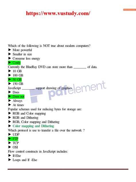 cs101 solved mcqs mega files for papers with 115 papes pdf internet