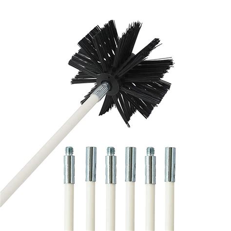 12 Feet Dryer Duct Cleaning Kit Lint Remover Brush Synthetic Brush Head