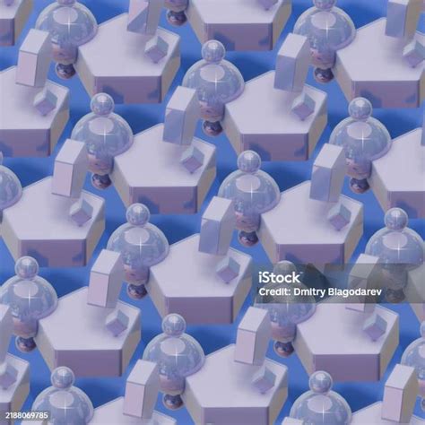 다양한 색상의 3차원 반짝이는 모양의 추상적인 패턴입니다 공 큐브 및 기타 모양 3d 렌더링 그림 0명에 대한 스톡 사진 및 기타 이미지 Istock
