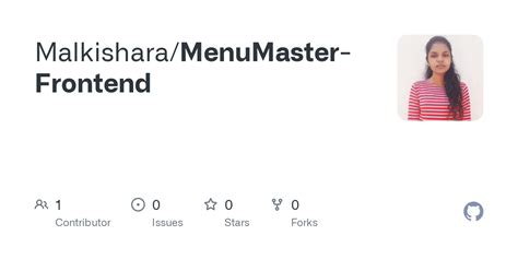 GitHub Malkishara MenuMaster Frontend