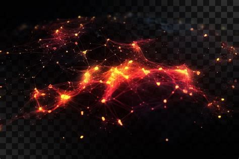 Premium Psd Abstract Network Pattern On Transparent Background