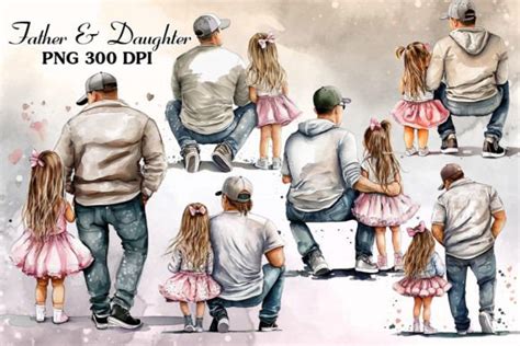 Padre E Hija Clipart Png Plantillas Para Sublimar