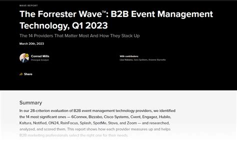 Forrester Wave Report The 14 Event Tech Providers That Matter Most