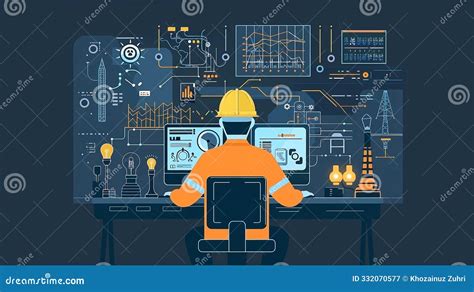 An Engineer Working On Multiple Computer Screens Showing Management