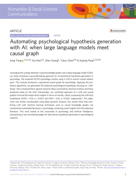 automating psychological hypothesis generation with ai when large
