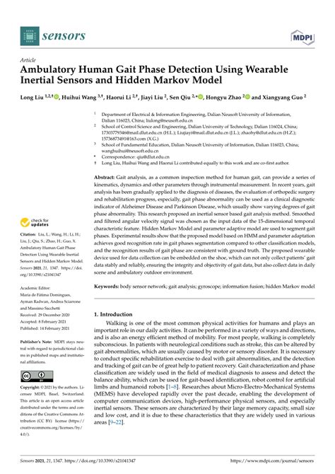 Pdf Ambulatory Human Gait Phase Detection Using Wearable Inertial Sensors And Hidden Markov Model