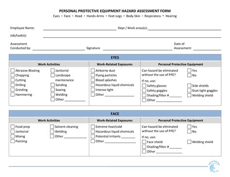 Ppe Hazard Assessment Form Fill Online Printable Fill