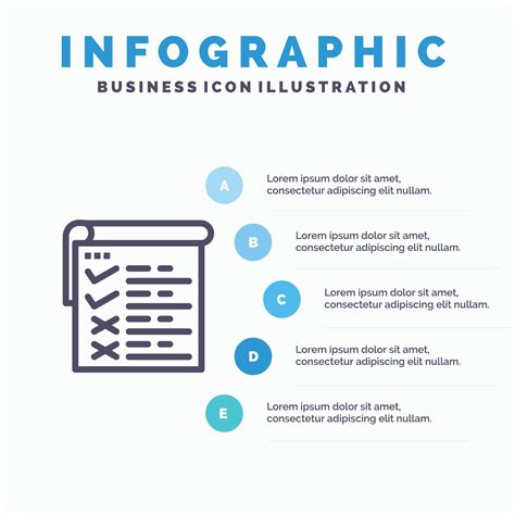 Checklist Testing Report Qa Blue Infographics Template 5 Steps Vector