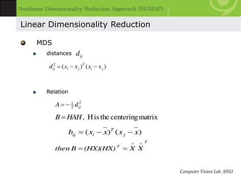 Ppt Nonlinear Dimensionality Reduction Approach Isomap Powerpoint Presentation Id3021989