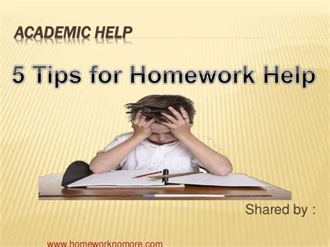 5 Tips For Homework Help