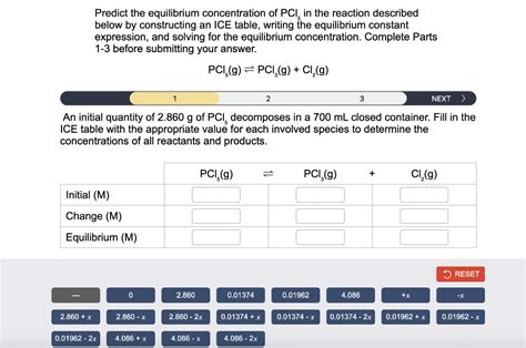 Solved Predict The Equilibrium Concentration Of Pcl5 In The