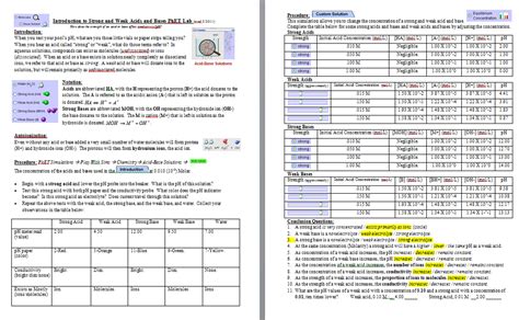 Visualizing Chemistry Activity 7 Acids And Bases