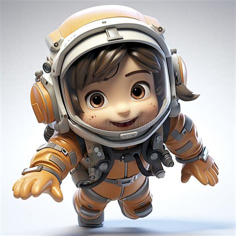 Joyful Animated Young Girl Astronaut Floating In Zero Gravity Stock Illustration Illustration