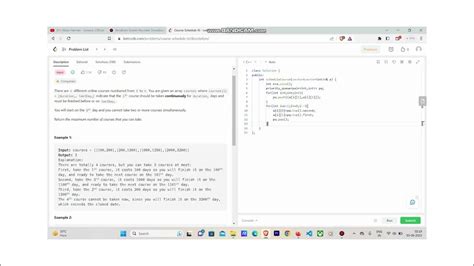 Leetcode 630 Course Schedule 3 Greedy Algorithms Priority Queues Youtube