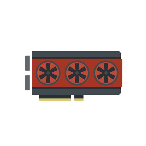 Video Card Chip Icon Flat Vector Computer Gpu Vector Art At
