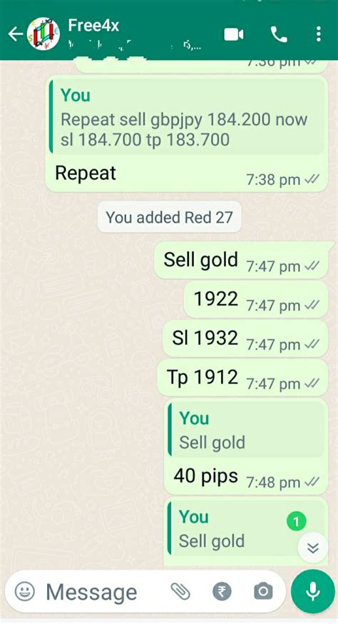 Hey Guys The New Forex Free Signal Group Has Started As Said And The Group Is Having A Very Good