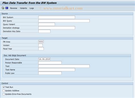 FMBPRET SAP Tcode Budget Data Transfer