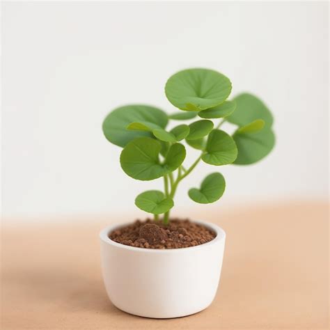 Premium Ai Image Cute Mini Pilea Plant In A Pot