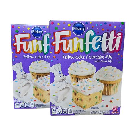 Pillsbury Funfetti Yellow Cake And Cupcake Mix With Candy Bits 2 Pack