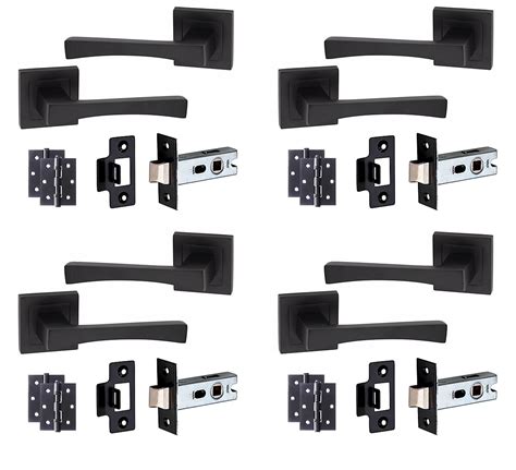 4 Set Wave Design Internal Door Handles Sets With Latch And Bb Hinges