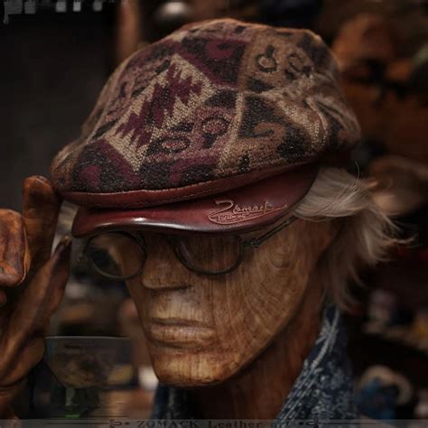 나바호 꽃 무늬 프랑스 빈티지 사냥 디자인 세련된 남여 모자 남성용 청소년 중년 가을 겨울 수제 모자 Aliexpress