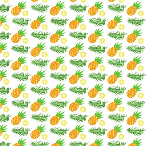 Pineapple Seamless Pattern Bright Colorful Fruit Pattern Vector