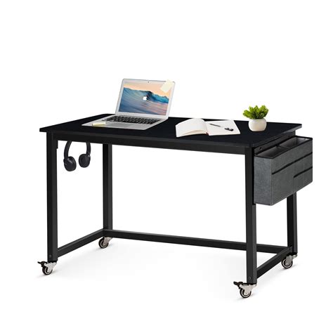 Ahb 47 Rolling Computer Desk With 4 Smooth Wheels Simple Style Mobile