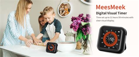 Meesmeek Digital Visual Timer Max 11h 59m Rechargeable Countdown With Va Display Clear Digits