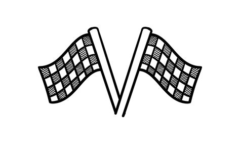 Hand Drawn Racing Flag Black And White 13711646 Vector Art At Vecteezy