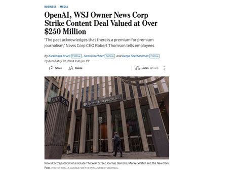 dez blanchfield on linkedin wsj owner news corp and openai strike a