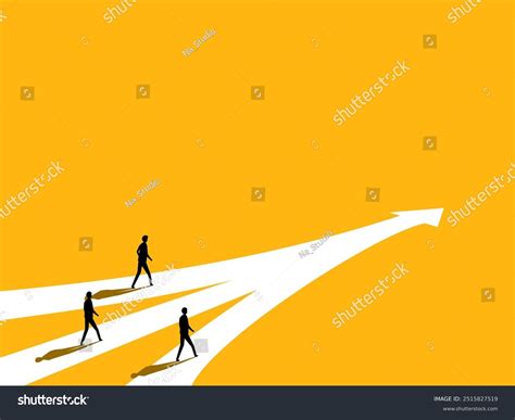 Same Goal Different Businessmen Walk Same Stock Vector Royalty Free