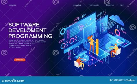 Programming Web Banner Stock Vector Illustration Of Digital 157259197