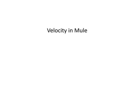 Mule With Velocity Ppt