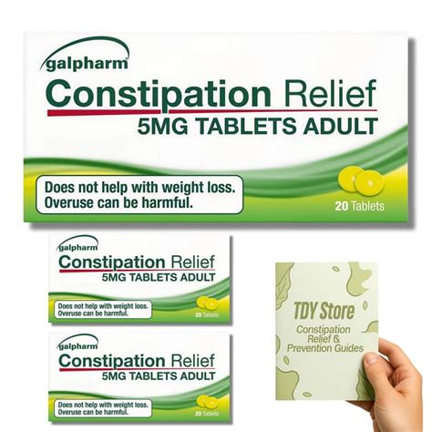 Constipation Relief 5mg Tablets Adult 3 Pack Of 20 Tablets 60 Tdy