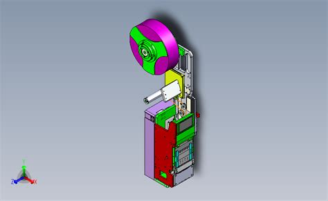 标签纸卷装贴标物料传动机构 Step 模型图纸下载 懒石网
