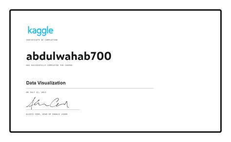 Abdul Wahab Completed The Data Visualization Course On Kaggle