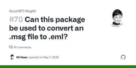 Can This Package Be Used To Convert An Msg File To Eml Issue Sicos MsgKit GitHub