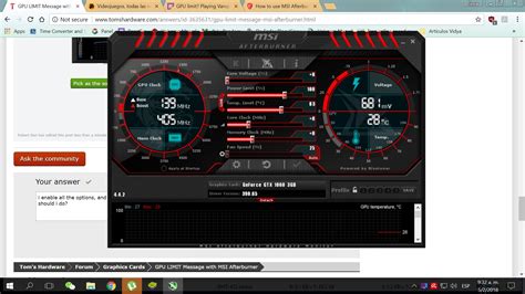 Gpu Limit Message With Msi Afterburner Toms Hardware Forum