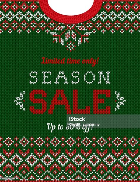 추한 스웨터 시즌 겨울 판매 포스터입니다 배경 패턴 스칸디나비아 장식품을 짠 개념에 대한 스톡 벡터 아트 및 기타 이미지 개념 개성 개념 겨울 Istock