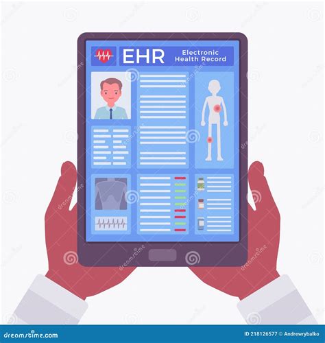电子健康记录ehr数字病人图表平板电脑 向量例证 插画 包括有 数字式 关心 病症 电子 医院 218126577