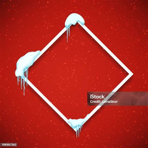 현실적인 눈과 고 드 름 프레임입니다 아름 다운 겨울 메리 크리스마스에 대 한 템플릿입니다 벡터 겨울에 대한 스톡 벡터 아트 및 기타 이미지 Istock