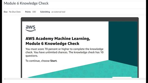 AWS Academy Machine Learning Module 6 Knowledge Check YouTube