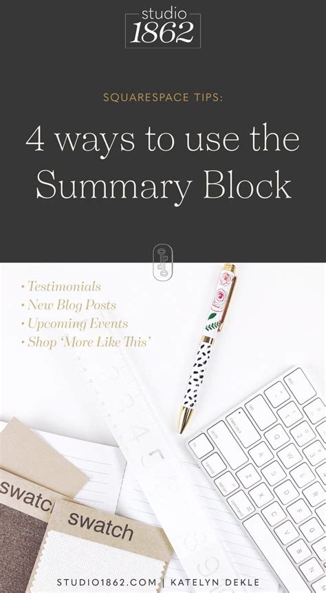 4 Ways To Use The Summary Block In Squarespace Create Business Cards