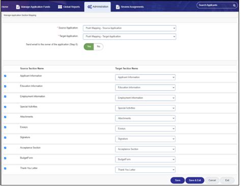 Section Mapping Functionality Communityforce