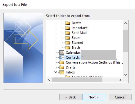 Steps To Export Outlook Contacts To CSV File