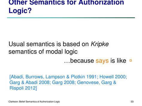 Ppt Trustworthy Formal Authorization Logic Belief Semantics Review Powerpoint Presentation
