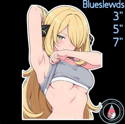 Pokemon Cynthia シロナ Shirona Cosplay 3 5 7 Sticker Ecchi Lewd